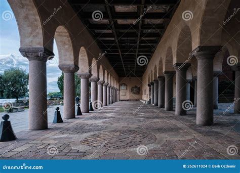 The Collonnade Arch Passage And Brick Facade At The Town City Hall Of