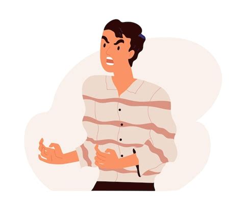 Premium Vector Furious Angry Man Shouting And Screaming With Rage