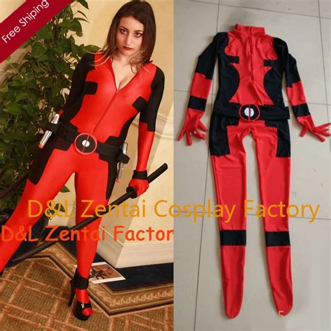 Buy Free Shipping Dhl Women Sexy Redandblack Deadpool