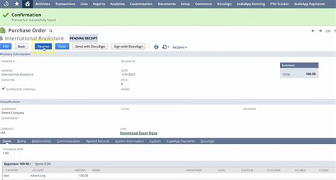 Partial Bill A Purchase Order With Expense Categories In Netsuite