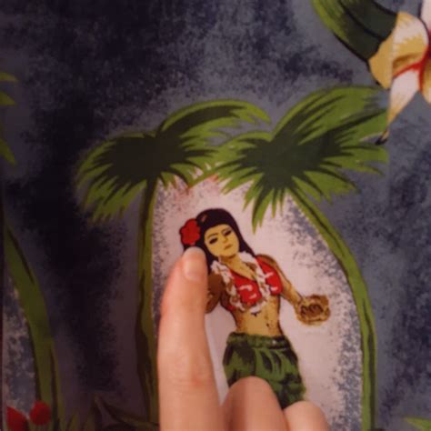 Pineapple Moon Hula Girls Dancers Mens Hawaiian Shirt Gem
