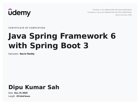 Dipu Kumar Sah On Linkedin Java Springframework Springboot Udemy Learning