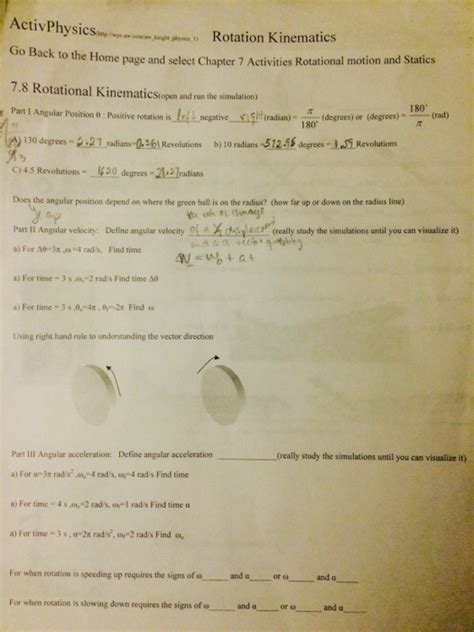 Solved Rotational Kinematics Open And Ran The Simulation Chegg