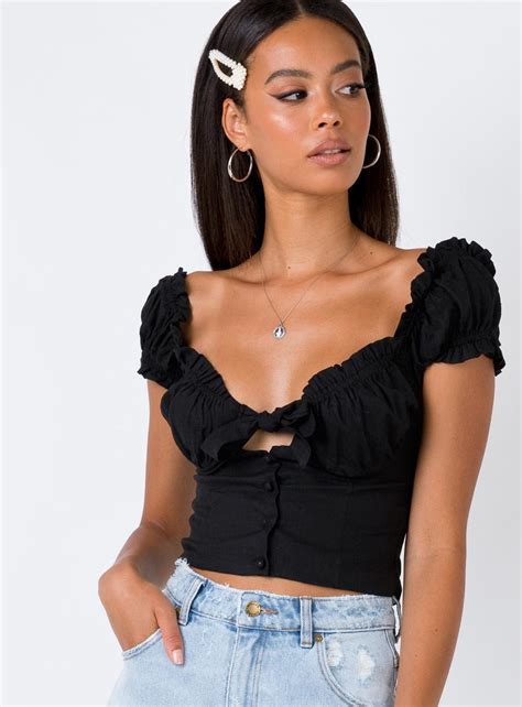 Elouise Crop Top Black