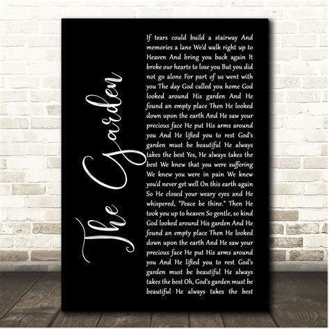 Jimmy Scott The Garden Black Script Song Lyric Print Worksheets