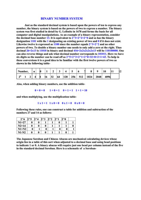 binary number system printable pdf download