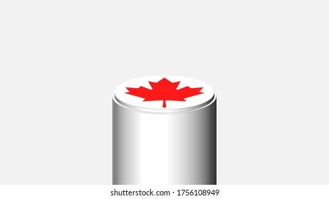 3d Cylinder Shape National Flag Canada Stock Illustration 1756108949