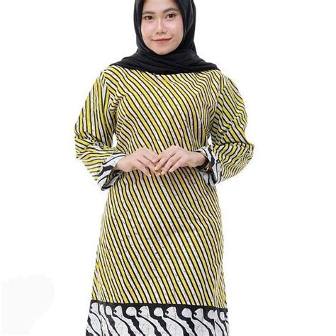 √ 45 Model Tunik Batik Modern Elegan Kerja And Kombinasi