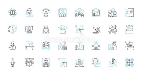 Vocational Training Linear Icons Set Apprenticeship Vocational
