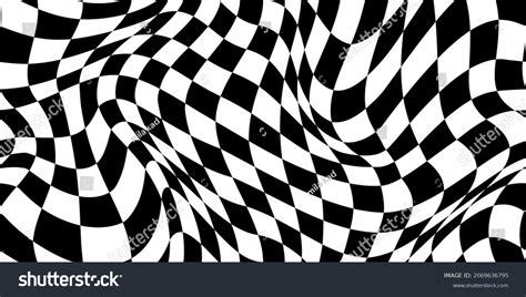 Vector Checkered Horizontal Background Curved Surfaceseamless Stock