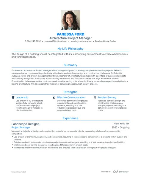 3 Successful Architectural Project Manager Resume Examples And Writing