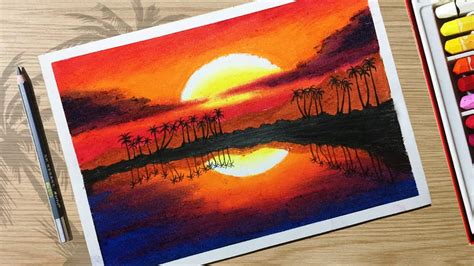 Colorful Sunset Drawing