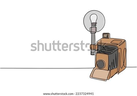 Single Continuous Line Drawing Old Retro Stock Vector Royalty Free 2237324941 Shutterstock