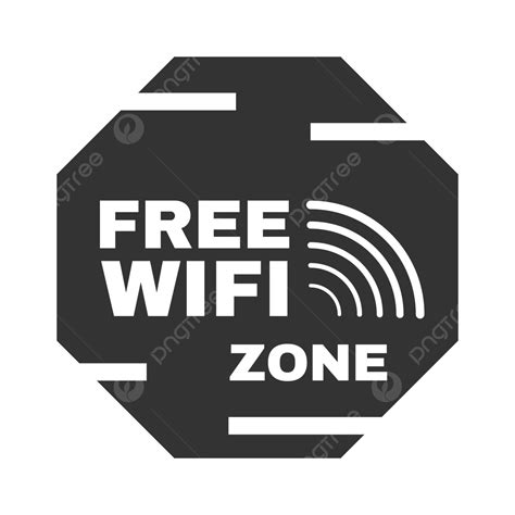 팔각형 모양의 검은색 흰색 무료 와이파이 레이블 와이파이 인터넷 입장 Png 일러스트 및 벡터 에 대한 무료 다운로드 Pngtree