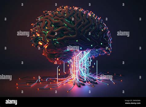 Neuronales Netz Des Elektronischen Gehirns Computersystem Modelliert
