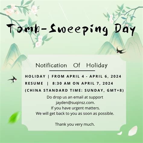 News Notification Of Holiday Tomb Sweeping Day