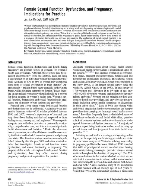 Female Sexual Function Dysfunction And Pregnancy Pdf Sexual