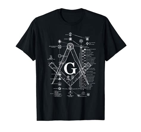 Structure Of Freemasonry Square And Compass Diagram T Shirt