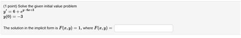 Solved Point Solve The Given Initial Value Problem Chegg Com