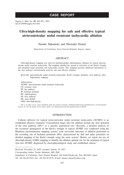 Pdf Ultra High Density Mapping For Safe And Effective Typical Atrioventricular Nodal Reentrant