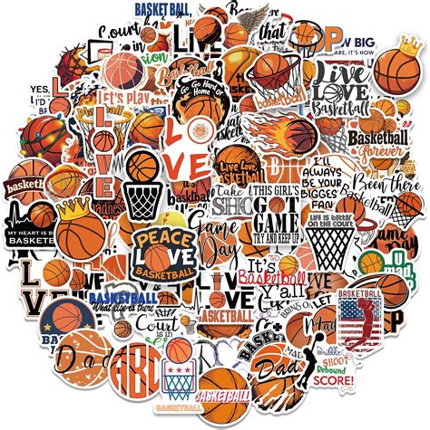 100 Pieces Basketball Stickers For Water Bottle Cute