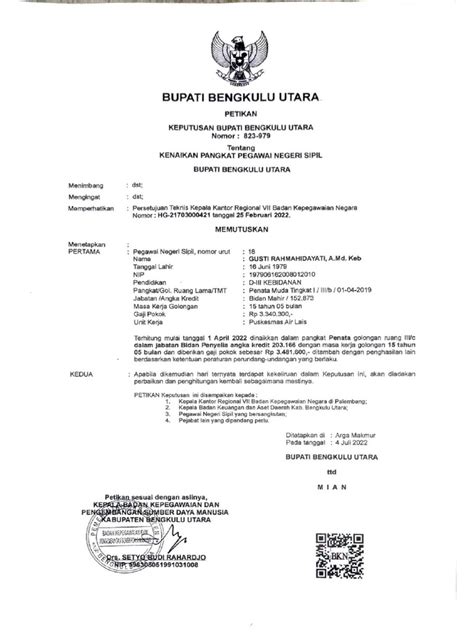 Surat Keputusan Kenaikan Pangkat Pdf