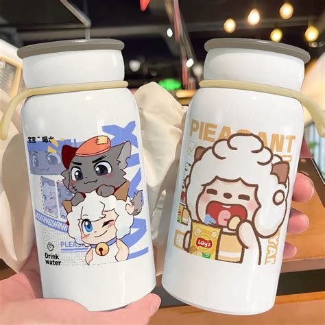 喜洋洋與灰太狼動畫搞怪沙雕同人保溫杯大容量304食品級不鏽鋼 蝦皮購物