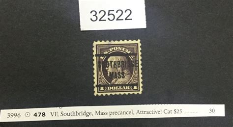 US Stamps 478 Southbridge Mass Precancel VF LOT 32522 United States