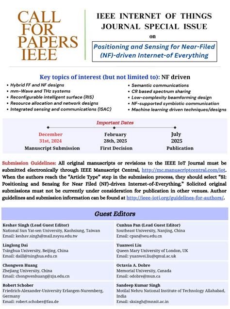 Dr Sandeep Kumar Singh On Linkedin Iot Research Callforpapers