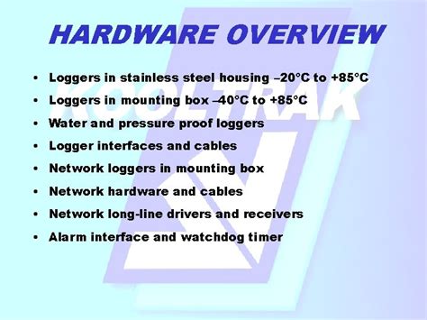 TEMPERATURE Logging Systems SYSTEM OVERVIEW KOOLTRAK Systems Log