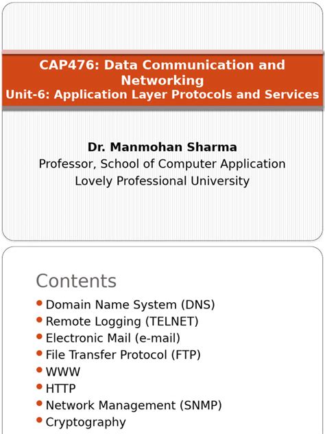18 Unit 6 Application Layer Protocols Pdf Domain Name System
