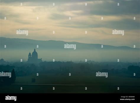 The Basilica Of Saint Mary Of Angels In Assisi Italy In The Mist Of The