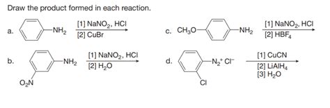 Solved Draw The Product Formed In Each Reaction 1] Nano2