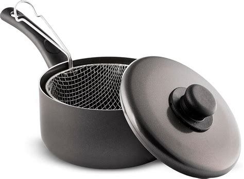 Trendsetters Chip Pan With Basket Non Stick Deep Fryer Chip Pan