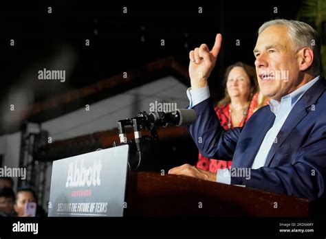 Mcallen Texas Usa November 8 2022 Texas Governor Greg Abbott Joined