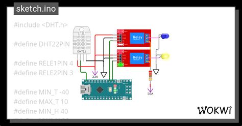 basic dht22 2 rele wokwi esp32 stm32 arduino simulator