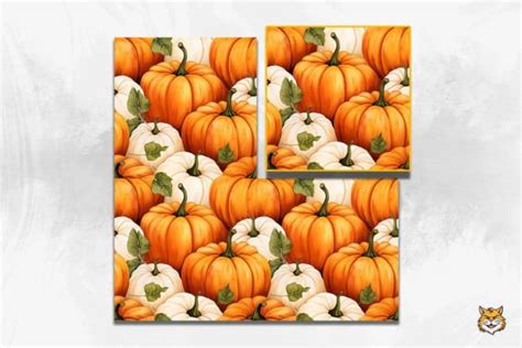 Watercolor Pumpkins Seamless Pattern 1 Graphic By Meowbackgrounds
