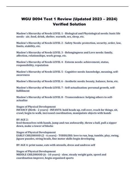 Wgu D094 Test 1 Review Updated 2023 2024 Verified Solution Wgu