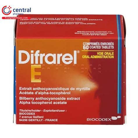 Thuốc Bổ Mắt Difrarel E Cho Người Cận Thị Tác Dụng Và Giá Bán