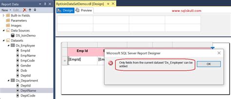 Join Two Datasets In Ssrs Sql Bi Tutorials
