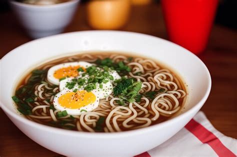 Premium Photo A Bowl Of Ramen With Two Eggs On Top