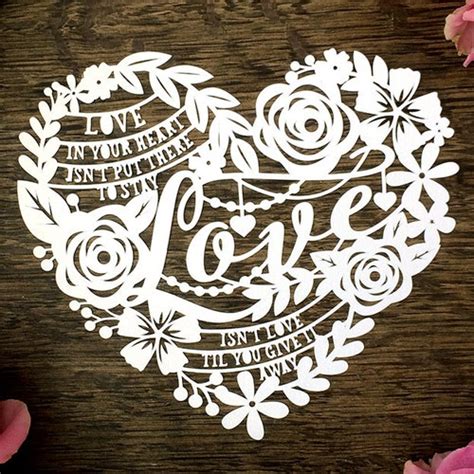 Papercut Template Love In Your Heart Love Heart Etsy