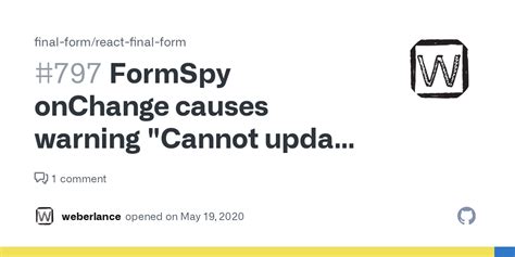 FormSpy OnChange Causes Warning Cannot Update A Component While