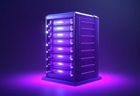 Premium Photo A Close Up Of A Server With A Purple Light On It