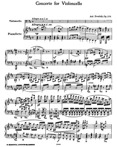 Cello Concerto in B minor op Sheet Music by Antonín Dvořák nkoda