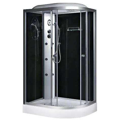 Tms 886 15 L Fabio гідробокс з КПК 80 х 120 см рама сатин скло сіре заднє скло чорне