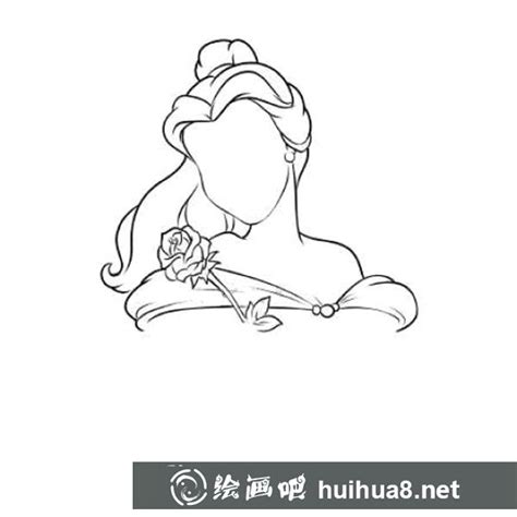 教你逼真的《美女与野兽》贝儿公主简笔画怎么 绘画吧 画画