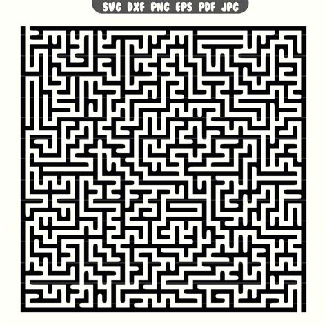 Maze Svg Maze Dxf Maze Png Maze Cut File Maze Clipart Instant