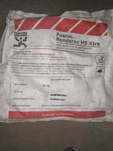 Fosroc Renderoc Hs Xtra Cementitious Repair Mortar At ₹ 30 Kg क्रैक