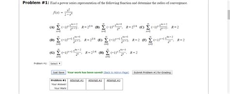 solved problem 1 find a power series representation of the